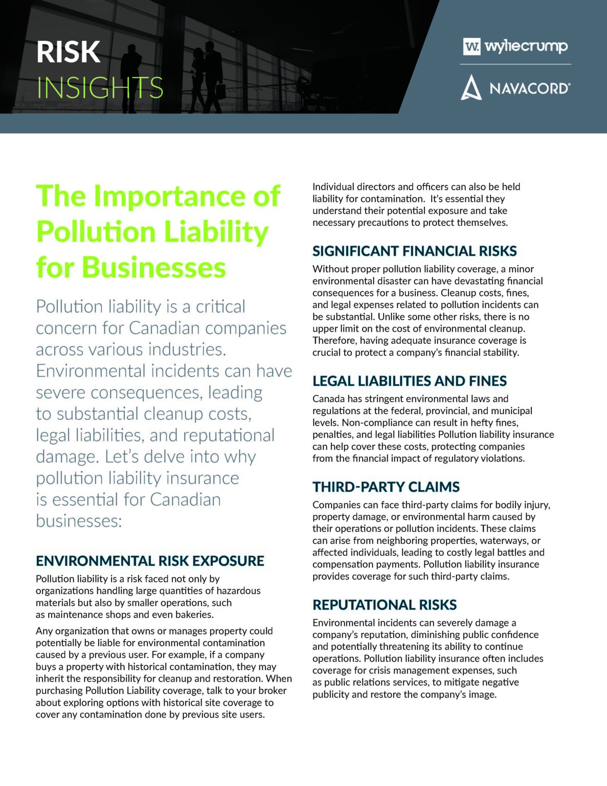 The Importance of Pollution Liability for Businesses - Wylie Crump