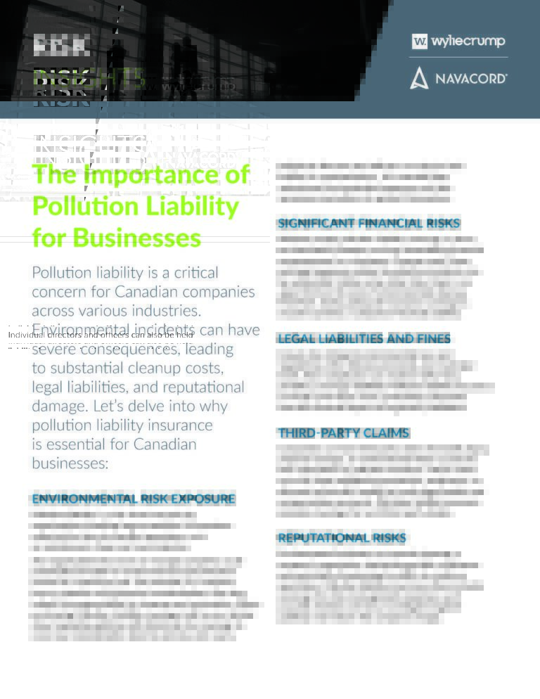 The Importance of Pollution Liability for Businesses - Wylie Crump